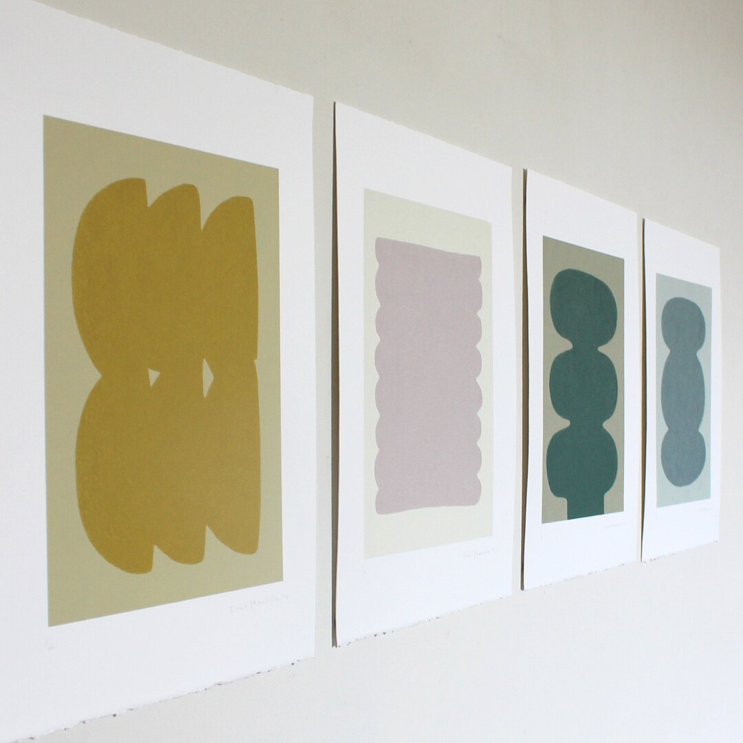 Set of Original Prints - Abstract Shapes Prints - Set Abstract Prints ...