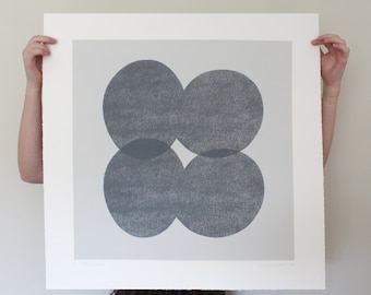 Large Black Abstract Minimal Original Screenprint Square | Etsy