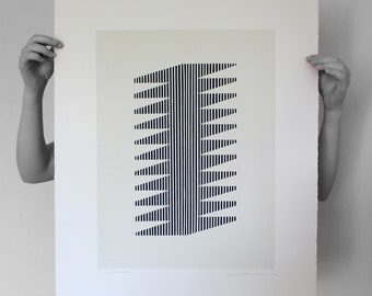 Geometric Screenprint Mid Century Modern Abstract Handmade - Etsy