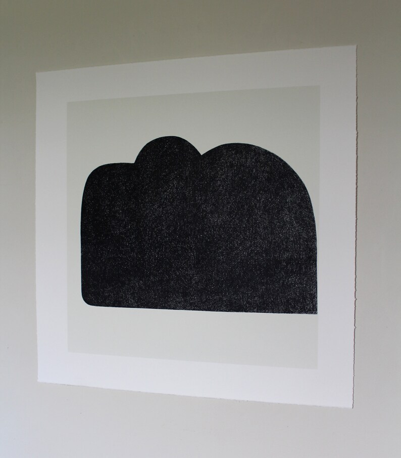 Large Black Abstract, Minimal Original Screenprint, Square, Modern Wall ...