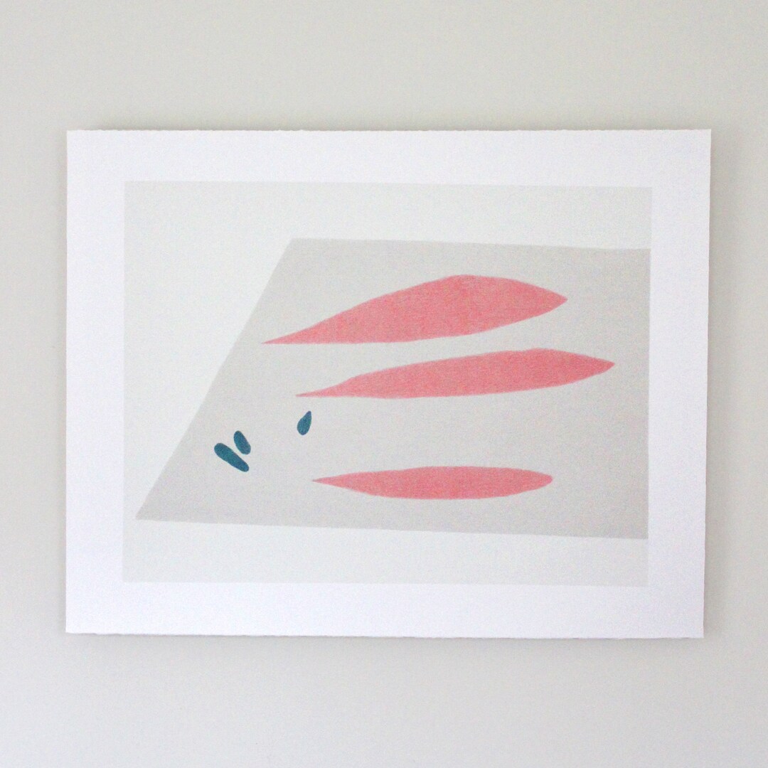 Still Life, Nature Inspired Screenprint. Pink Leaves, Original Handmade ...