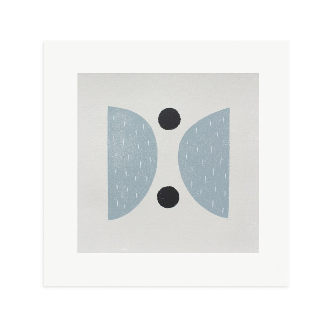 Abstract Screenprint, Fine Art Original, Grey, Blue, Black Modern Wall ...