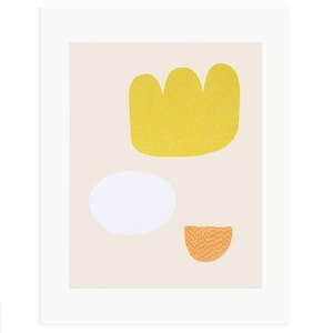 Abstract Shapes Modern Abstract Screenprint, Original Art, Yellow, Pink ...