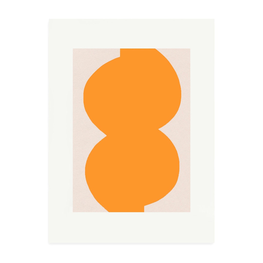Seventies Orange Form Screenprint: Minimalist Abstract Art - Etsy