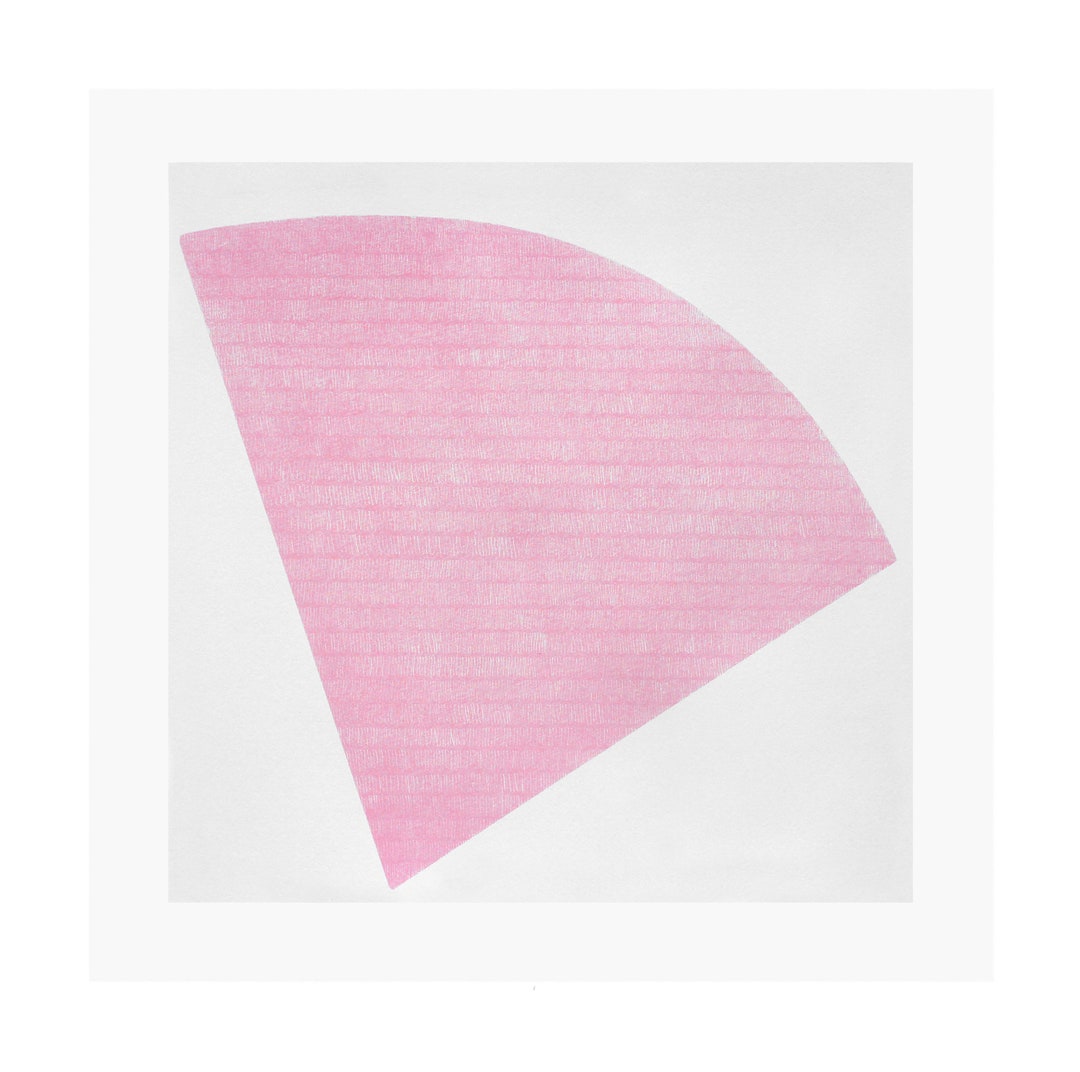 BIG - Large Candy Pink Abstract, Minimal Original Screenprint, Square ...