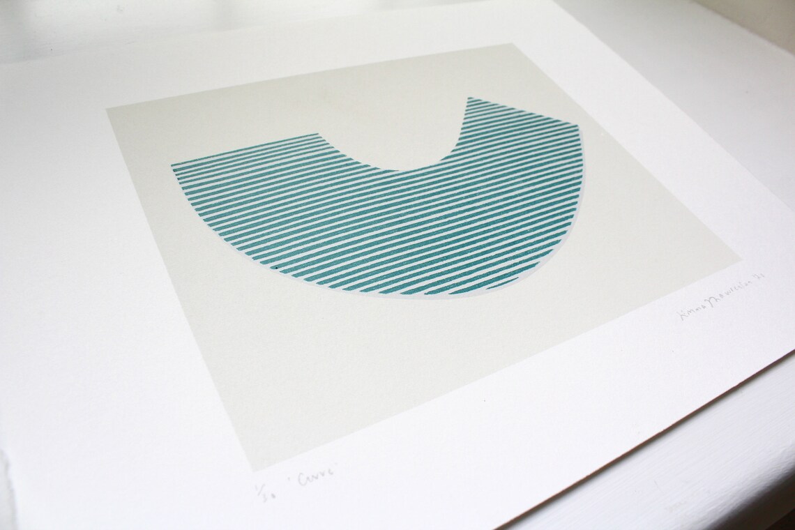 Mid Century Modern Art / Retro Screenprint / Sherbet Colours | Etsy