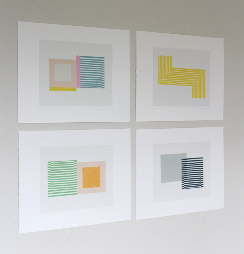 Mid Century Modern Geometric Original Screenprint Handmade - Etsy