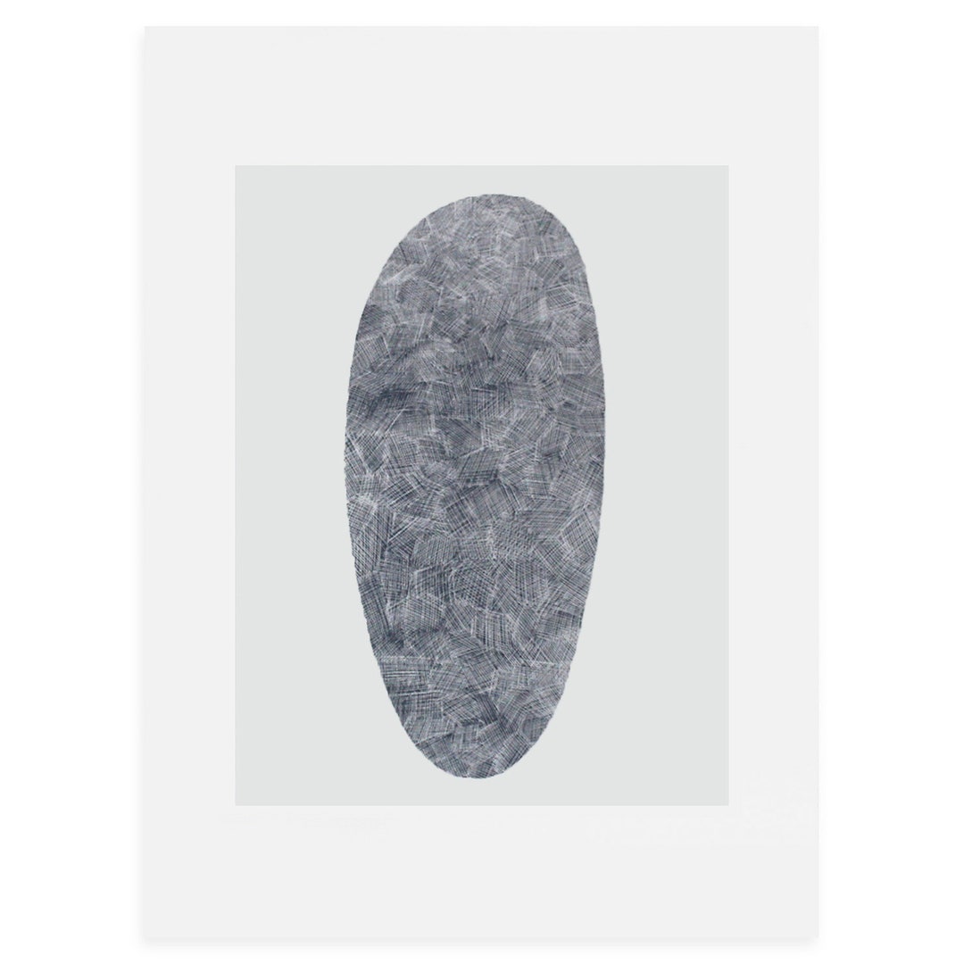 Modern Abstract Screenprint: Grey Organic Form Art by Emma Lawrenson - Etsy