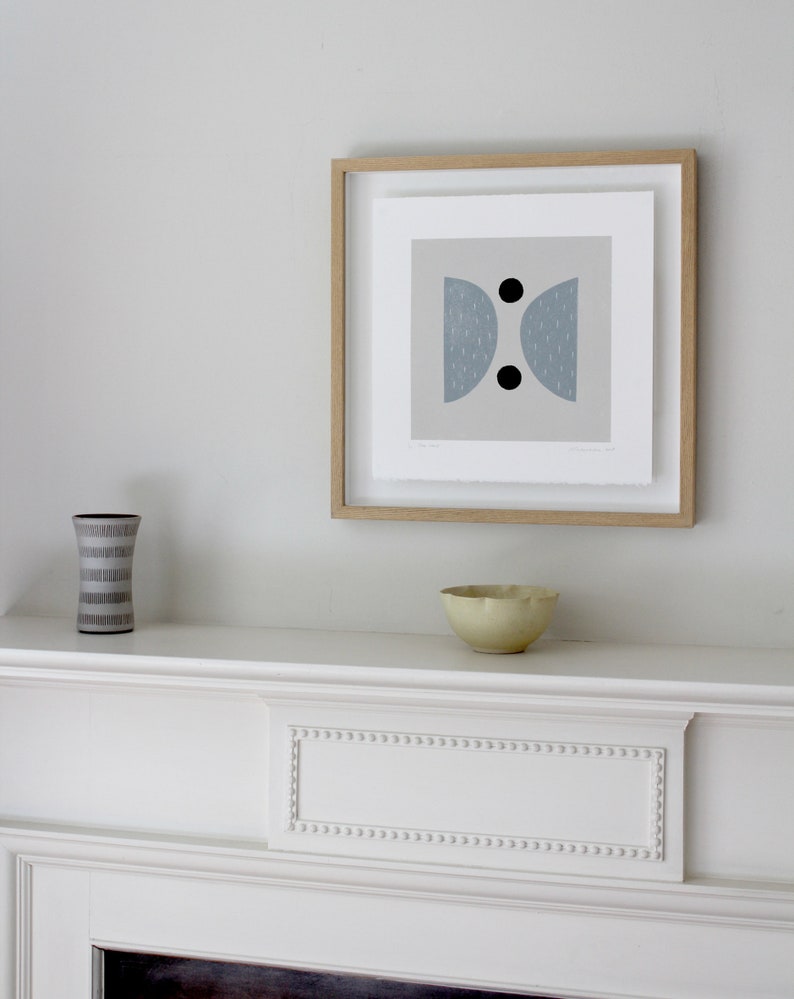 Abstract Screenprint Fine Art Original Grey Blue Black | Etsy