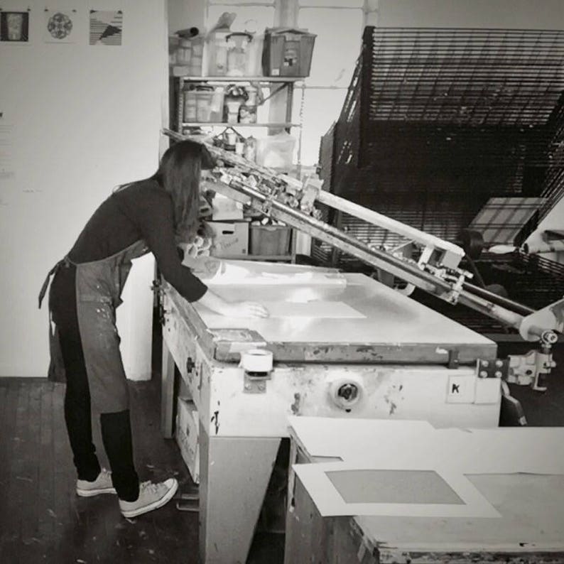 Mid Century Modern Geometric Original Screenprint Handmade - Etsy