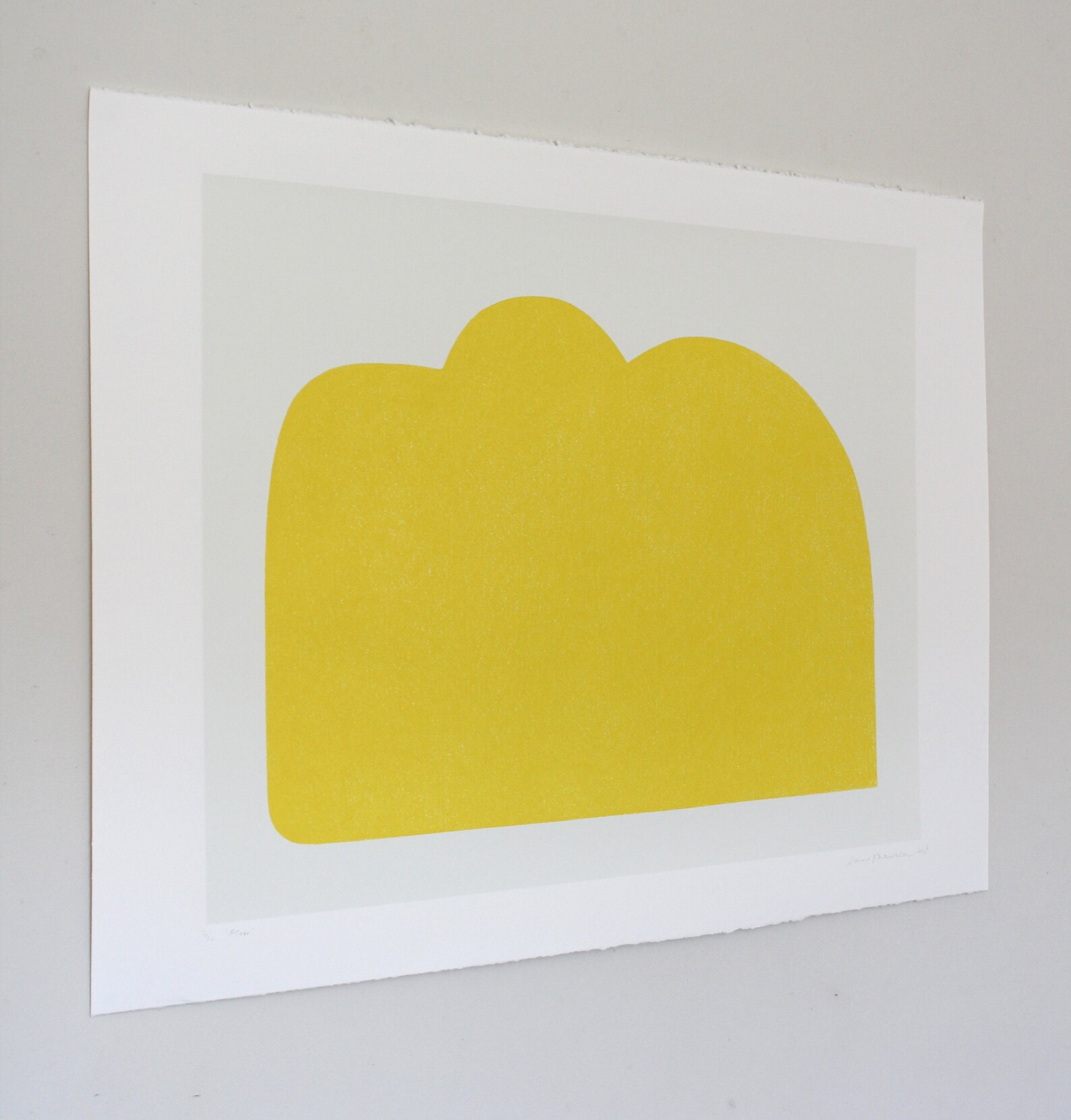 Large Yellow Abstract Minimal Original Screenprint Modern | Etsy