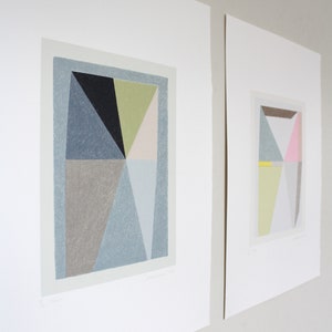 Geometric Screenprint: Mid-century Modern Abstract Wall Art - Etsy