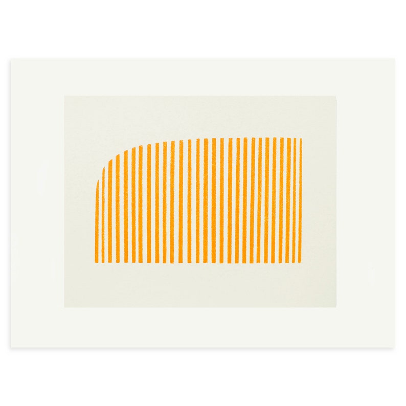 Minimal Original Orange Abstract Screenprint. Retro, Modernist Handmade ...
