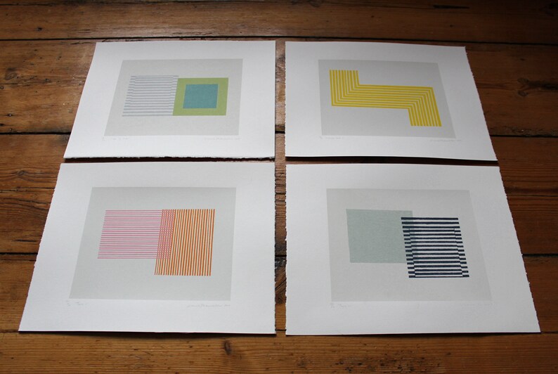 Mid Century Modern Geometric Original Screenprint Handmade - Etsy