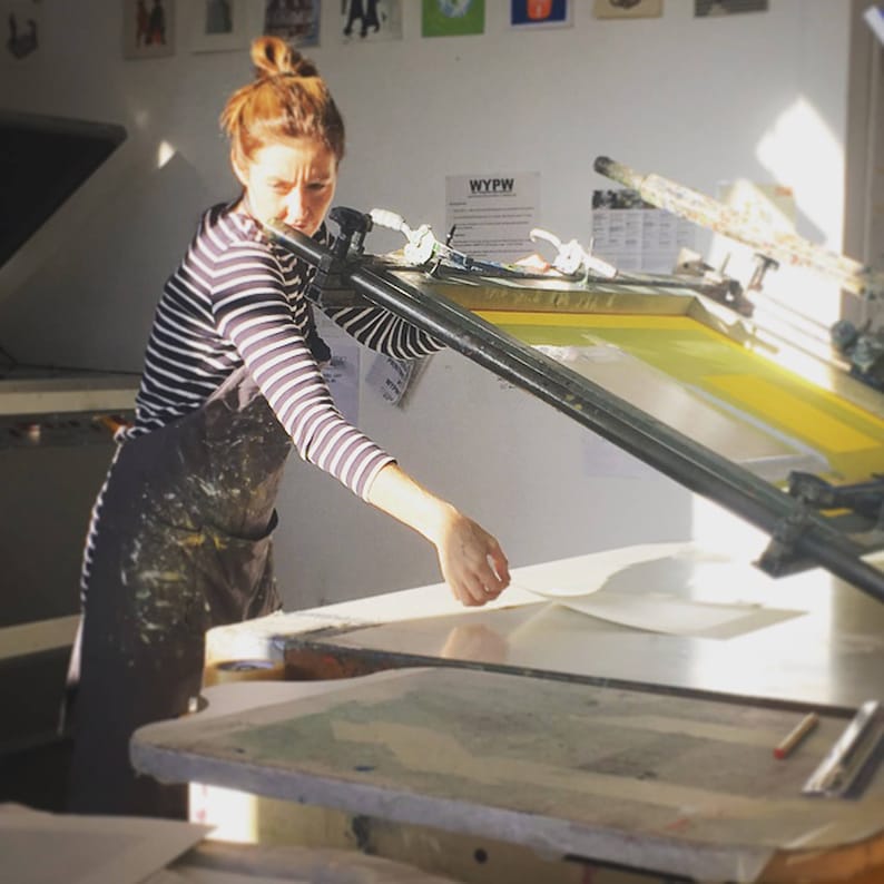 Pink Green Grey Original Abstract Geometric Screenprint | Etsy