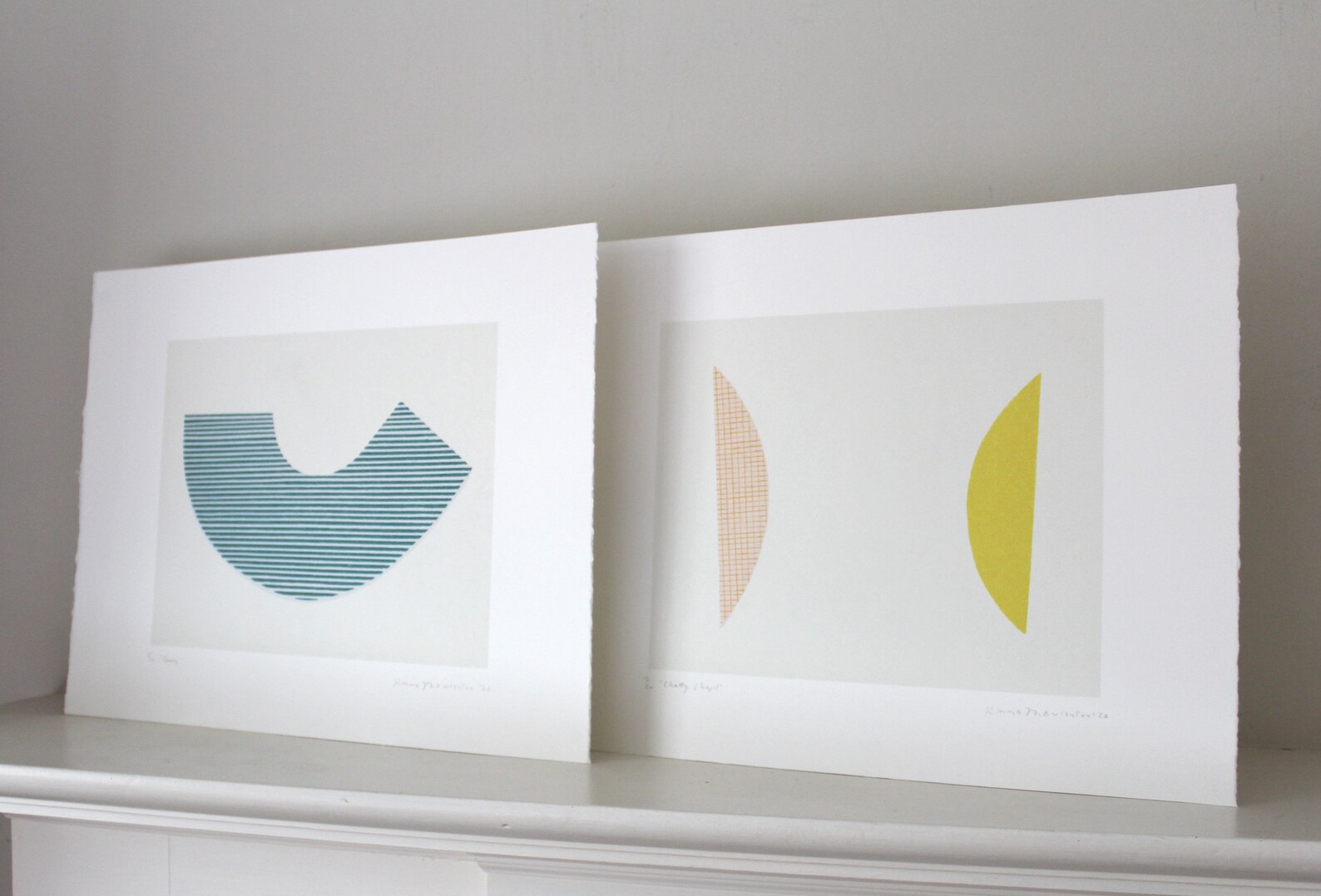 Mid Century Modern Art / Retro Screenprint / Sherbet Colours | Etsy