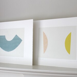 Mid Century Modern Art / Retro Screenprint / Sherbet Colours by Emma ...