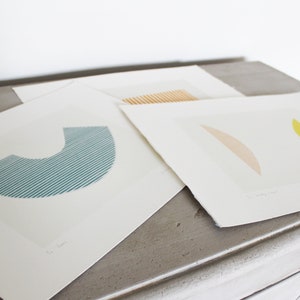 Mid Century Modern Art / Retro Screenprint / Sherbet Colours by Emma ...