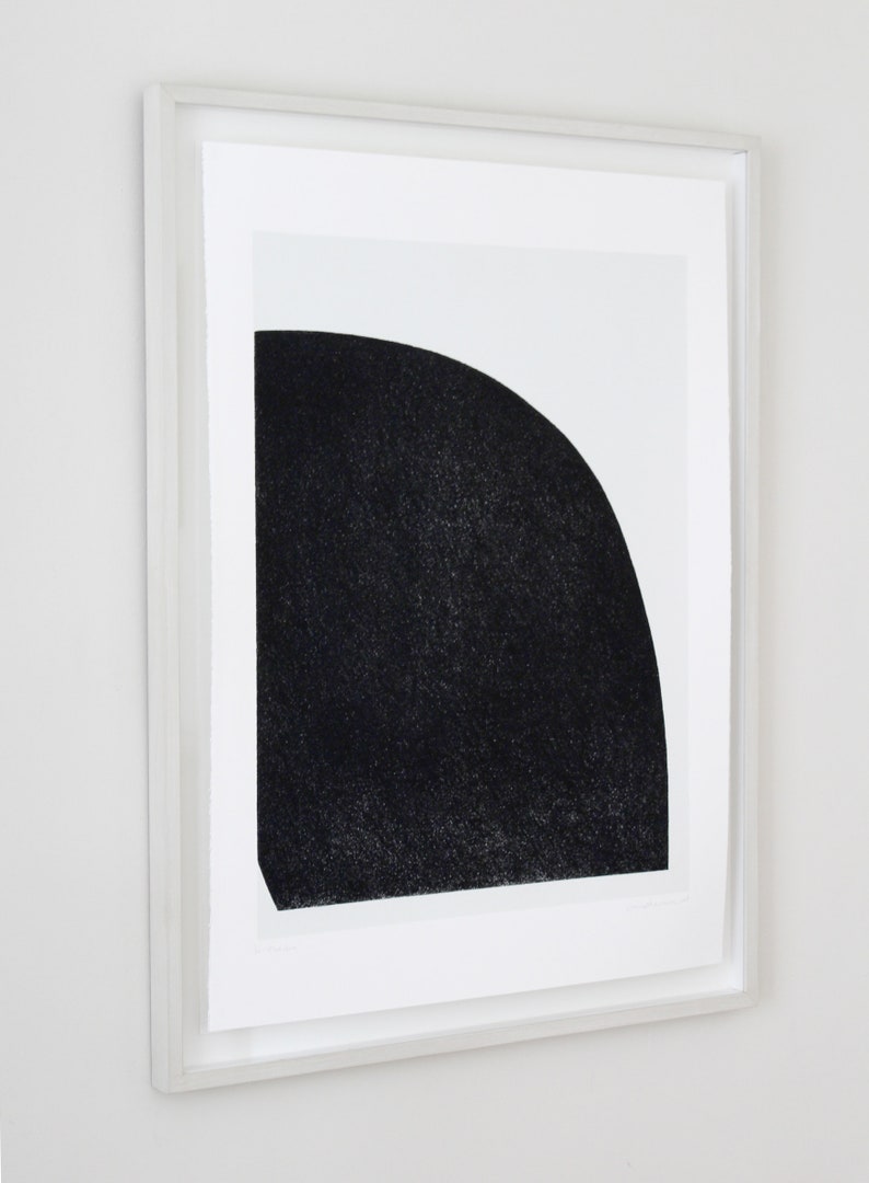 Large black abstract minimal original screenprint modern | Etsy