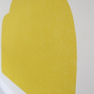 Large Yellow Abstract, Minimal Original Screenprint, Modern Wall Decor ...