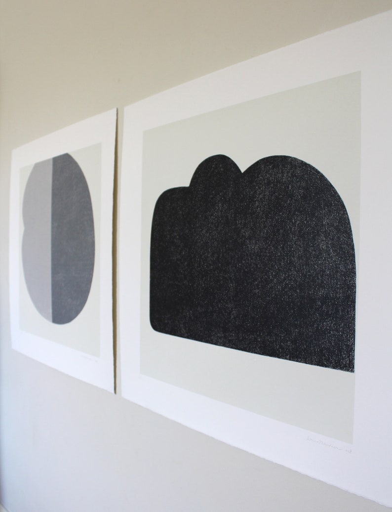 Large Black Abstract, Minimal Original Screenprint, Square, Modern Wall ...