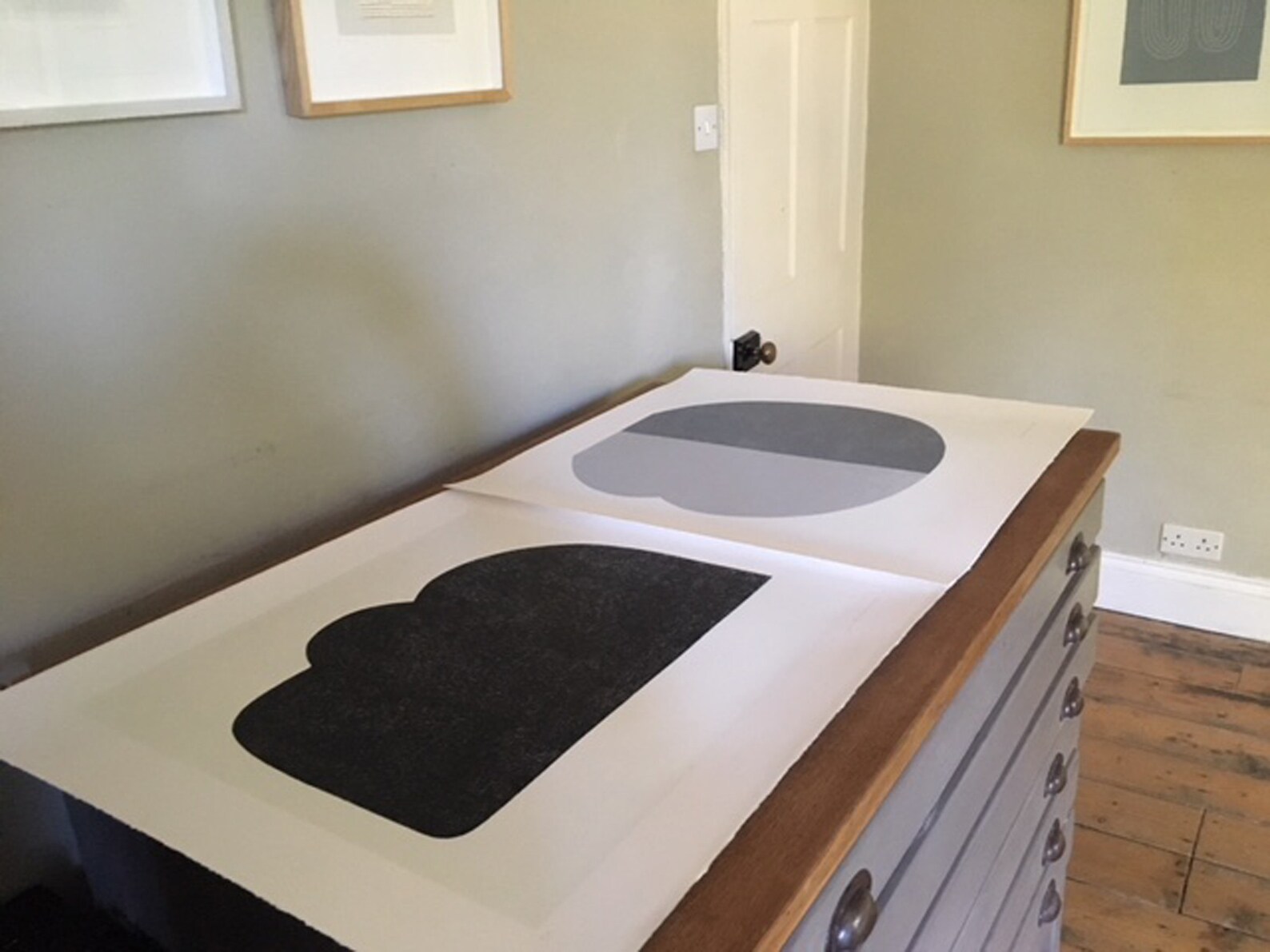 Large Black Abstract Minimal Original Screenprint Square - Etsy