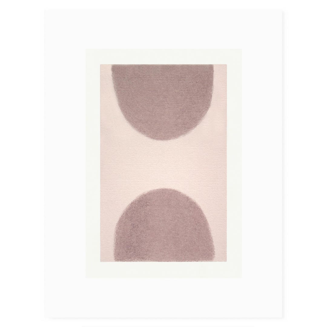 NEW. Simple Forms in Dusky Pinks, Handmade Original Silkscreen Print on ...
