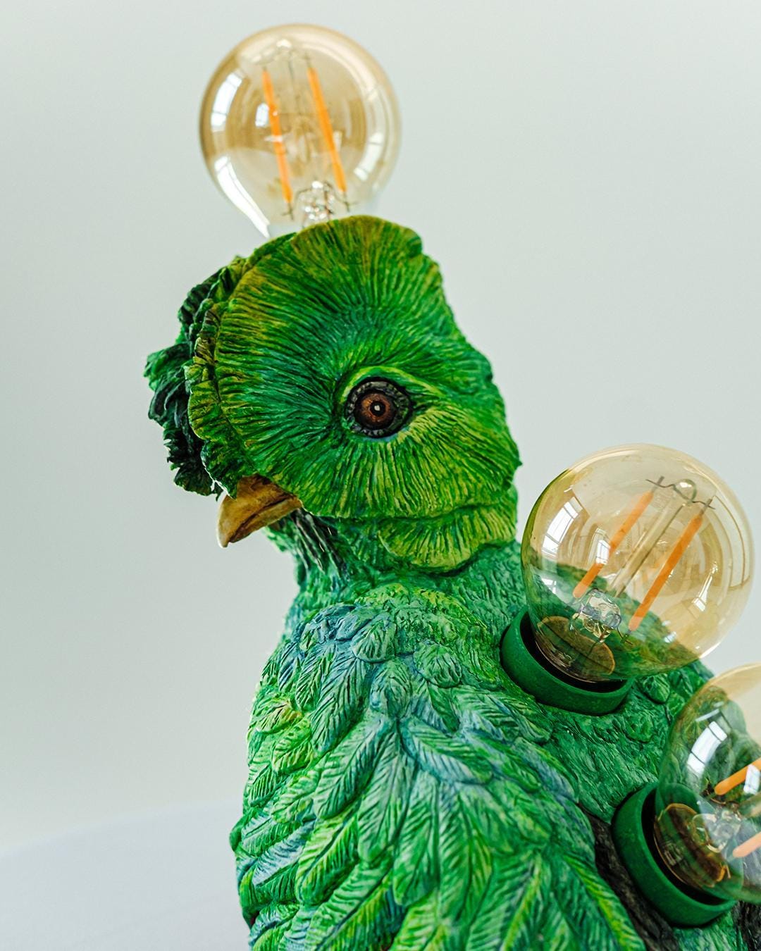 Handmade Quetzal Table Lamp: Tropical Bird Desk Light, Sculptural ...