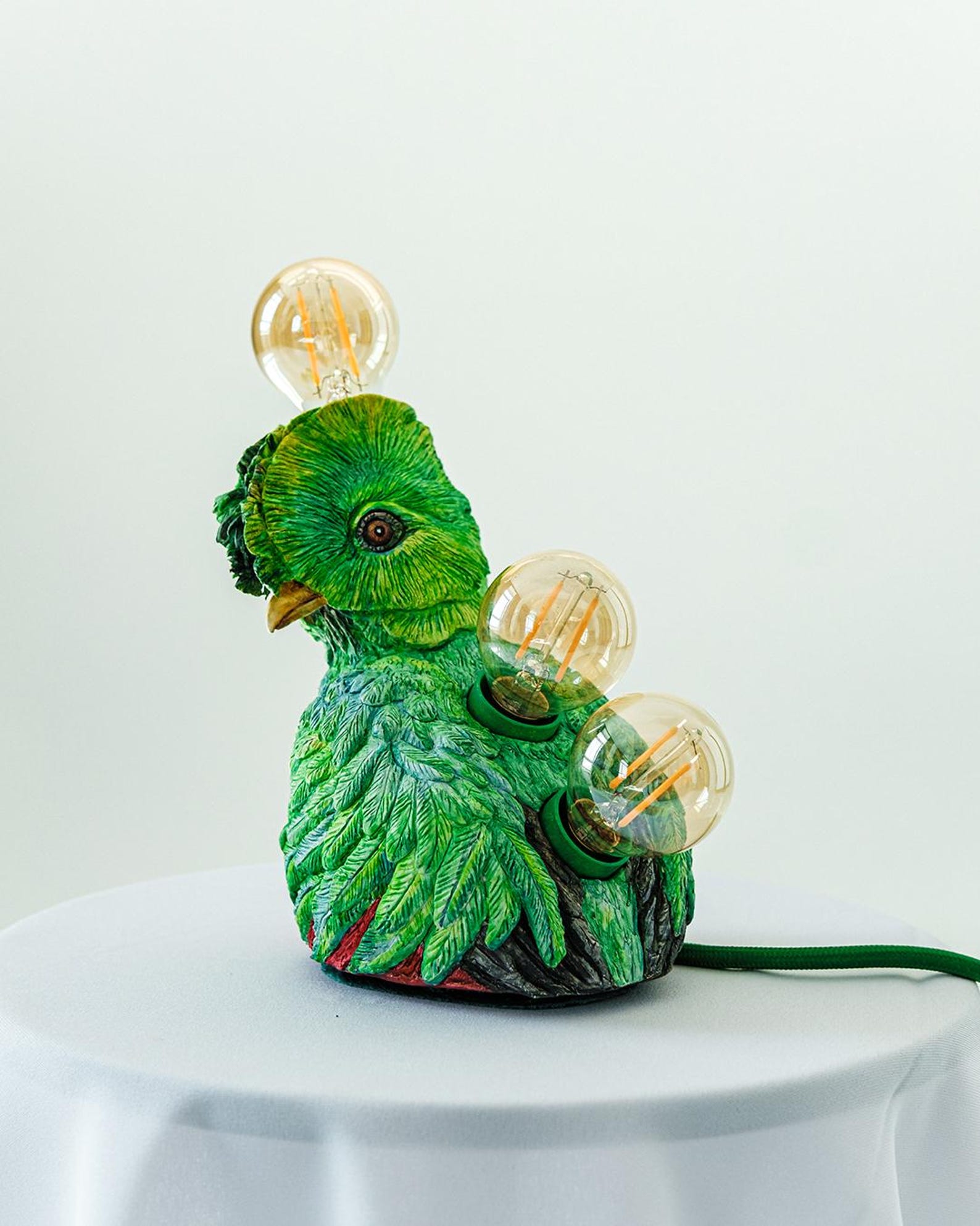 Handmade Quetzal Table Lamp: Tropical Bird Desk Light, Sculptural ...
