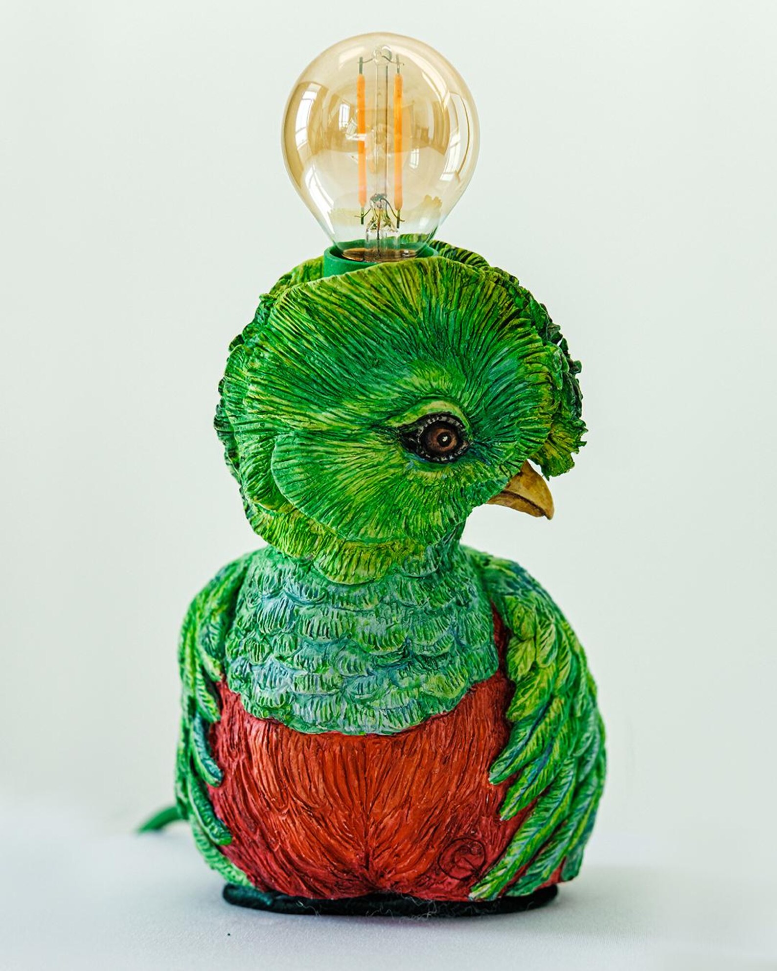 Handmade Quetzal Table Lamp: Tropical Bird Desk Light, Sculptural ...