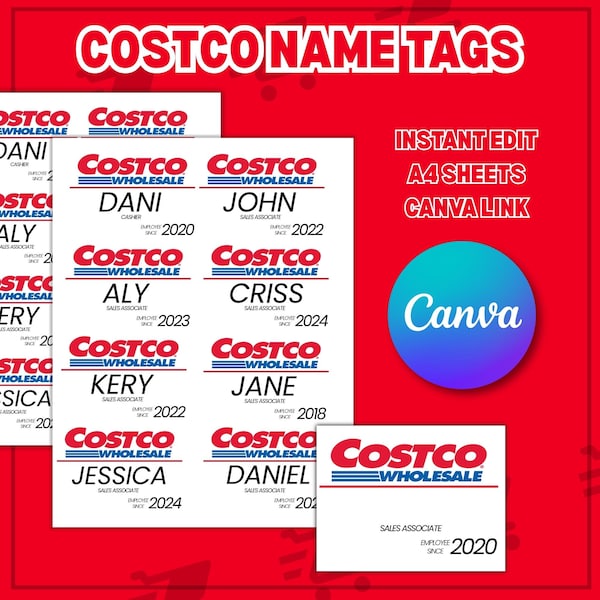 Costco Name Tag Printable - Etsy