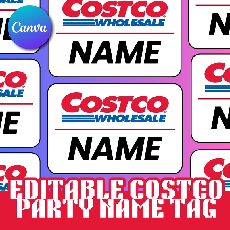 Costco Name Tag Printable - Etsy