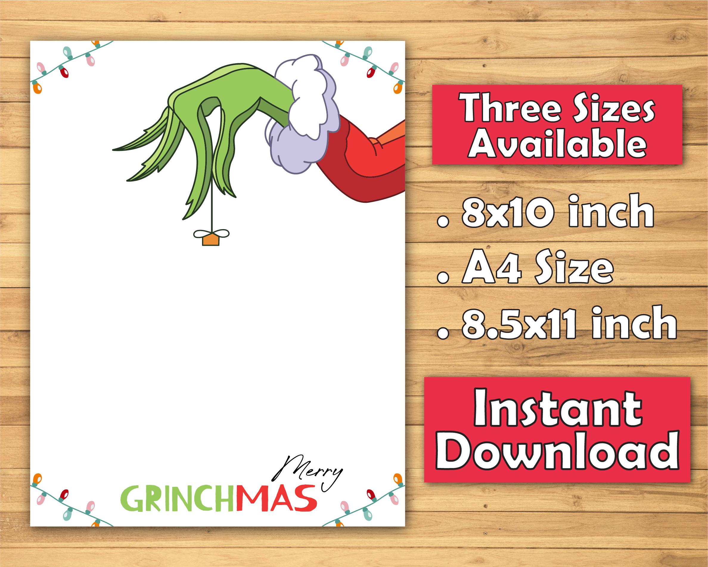 Christmas Handprint DIY Art Craft, Merry Grinchmas Handprint, Printable ...