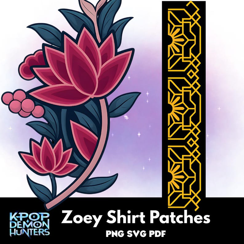 Zoey Shirt Patches Design, Kpop Demon Hunters, Huntrix, Hunter, Zoey ...