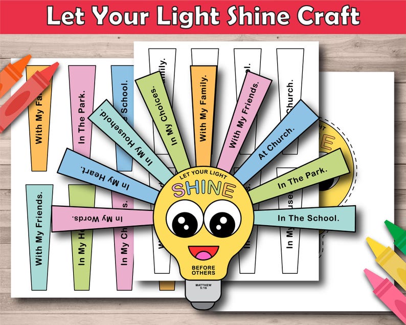 Let Your Light Shine Craft, Sunday School Activity (digital Download ...