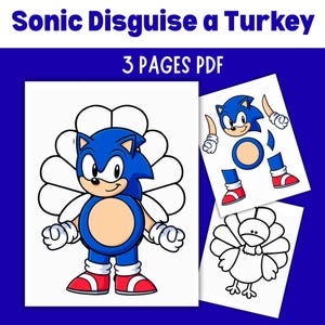 Sonic Hedgehog Turkey Disguise - Etsy