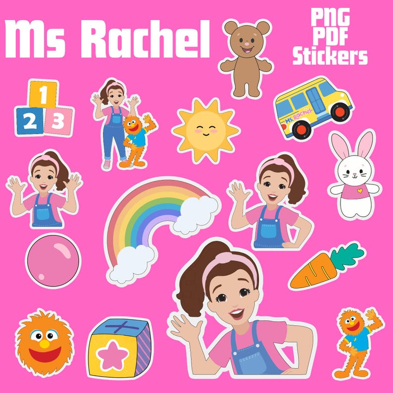 Ms Rachel Birthday Party Clipart | Rainbow Decor, Cake Toppers (digital ...
