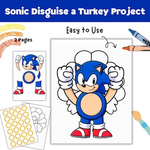 Sonic Hedgehog Turkey Disguise - Etsy