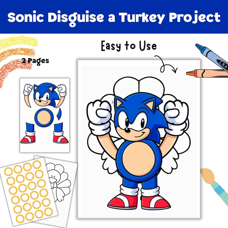 Sonic Hedgehog Turkey Disguise - Etsy