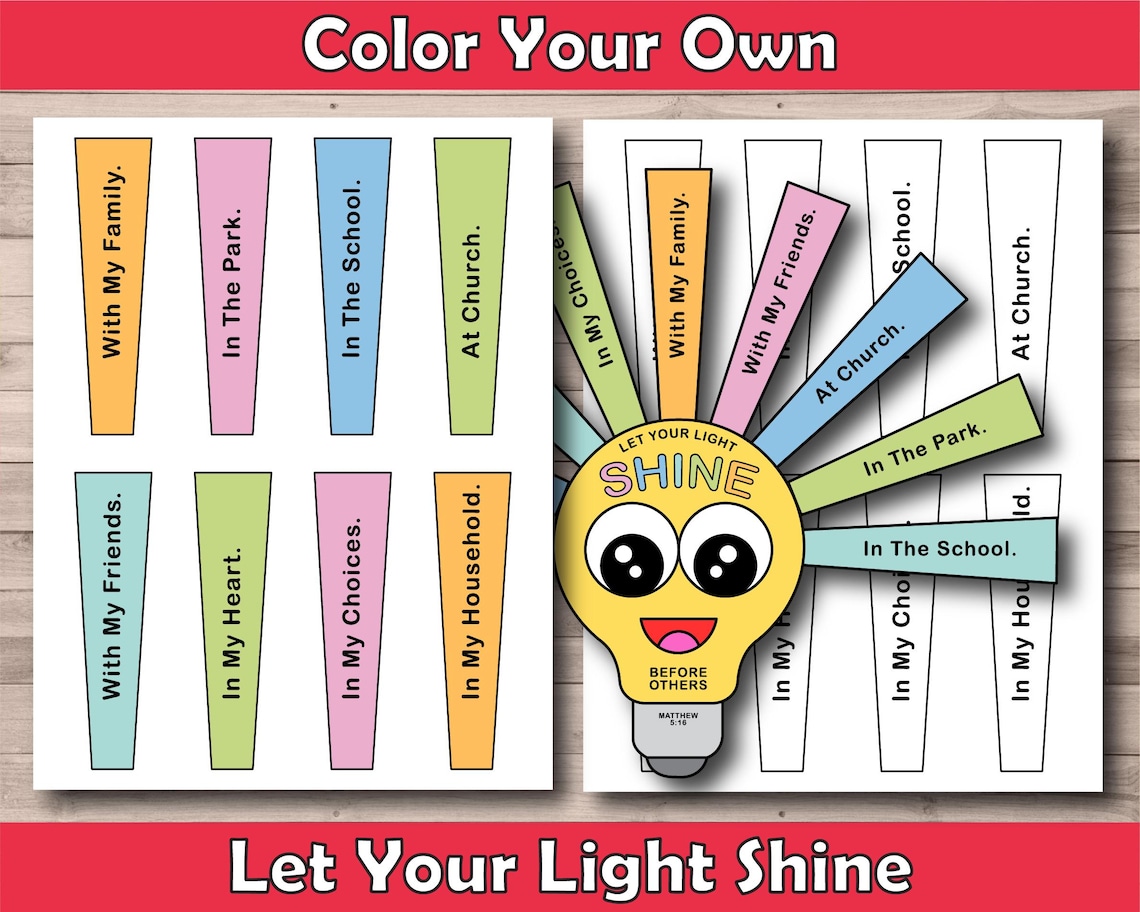 Let Your Light Shine Craft, Sunday School Activity (digital Download ...
