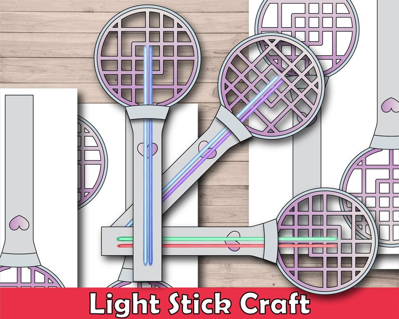 Printable Light Stick Craft, Kpop Party Favor (PDF) - Etsy