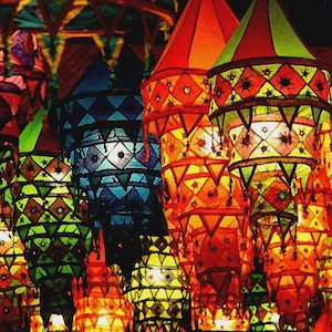 50 Pack- Indian Lantern Silk Bohemian Wedding Decor Boho Lanterns ...