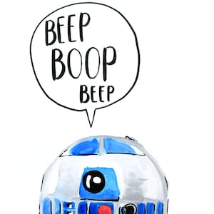 R2D2 Beep Boop Star Wars Print Instant Download - Etsy