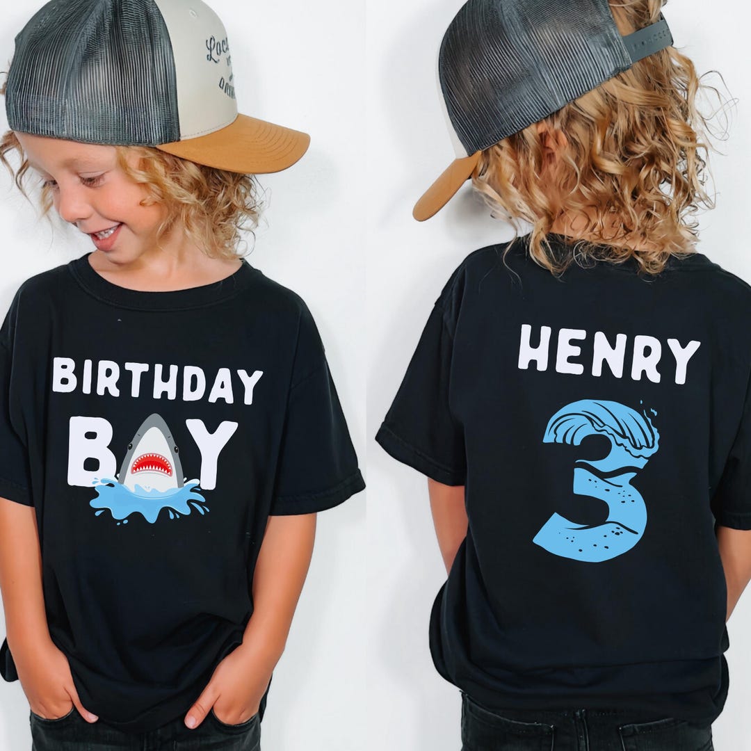 Personalized Shark Birthday Shirt – Custom Birthday Boy Tee, Shark ...