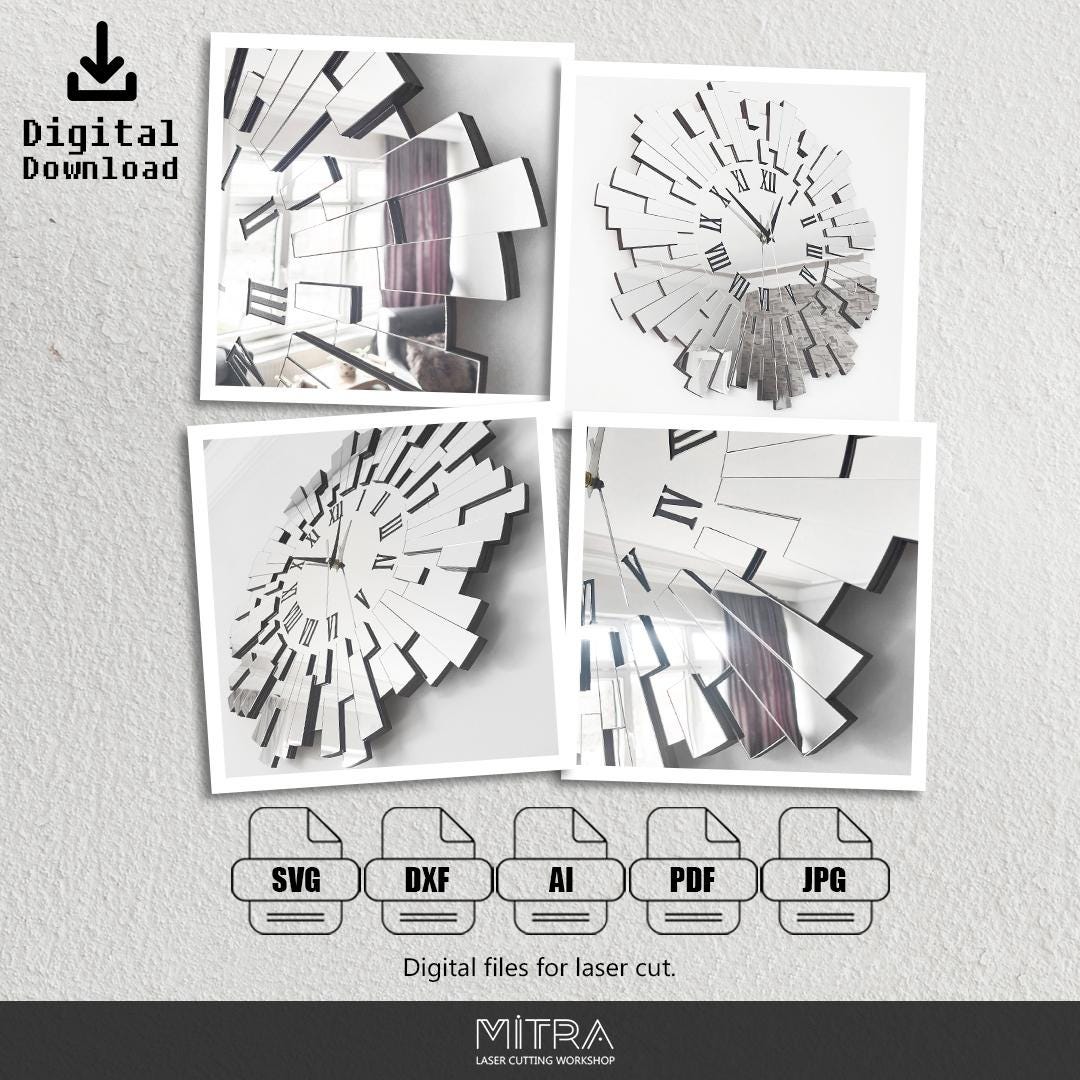 3D Wall Clock File , Wall Clock Vector, Wall Clock Dxf, DXF Files for ...