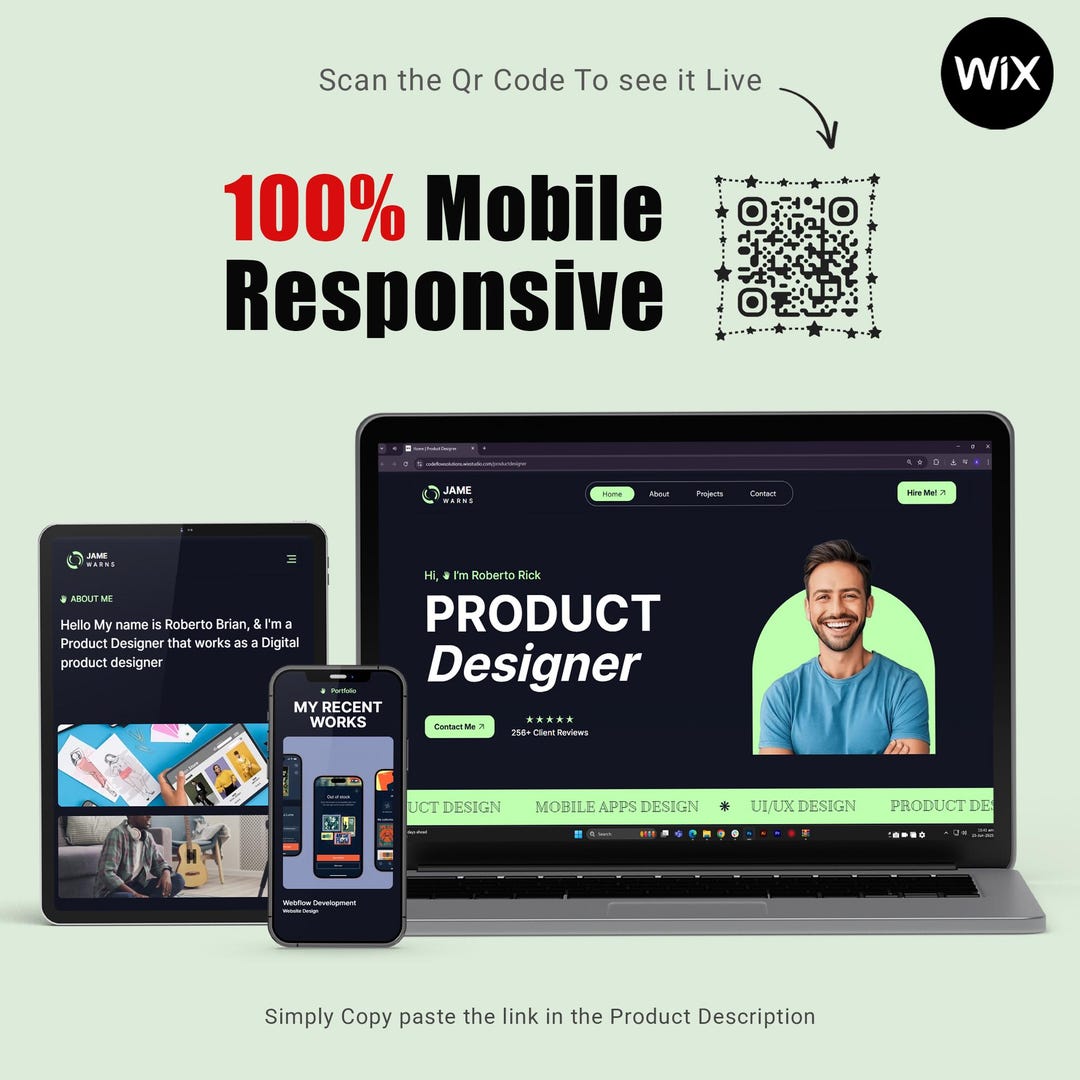 Wix Portfolio Website Template Wix Resume Theme Modern Design Business ...