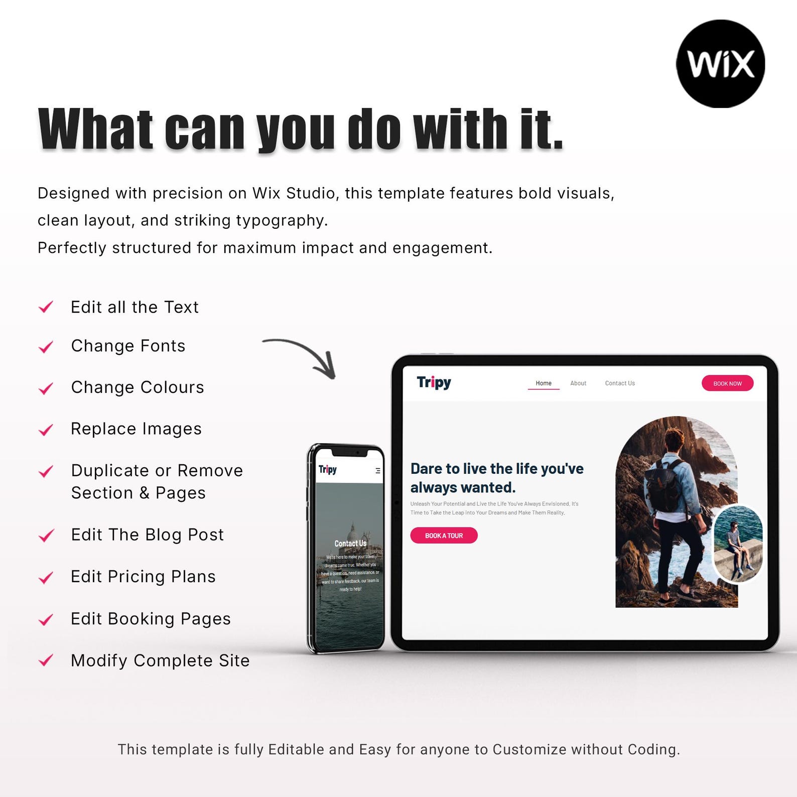 Wix Travel Website Template Wix Tour Theme Booking Trip Blog Design ...