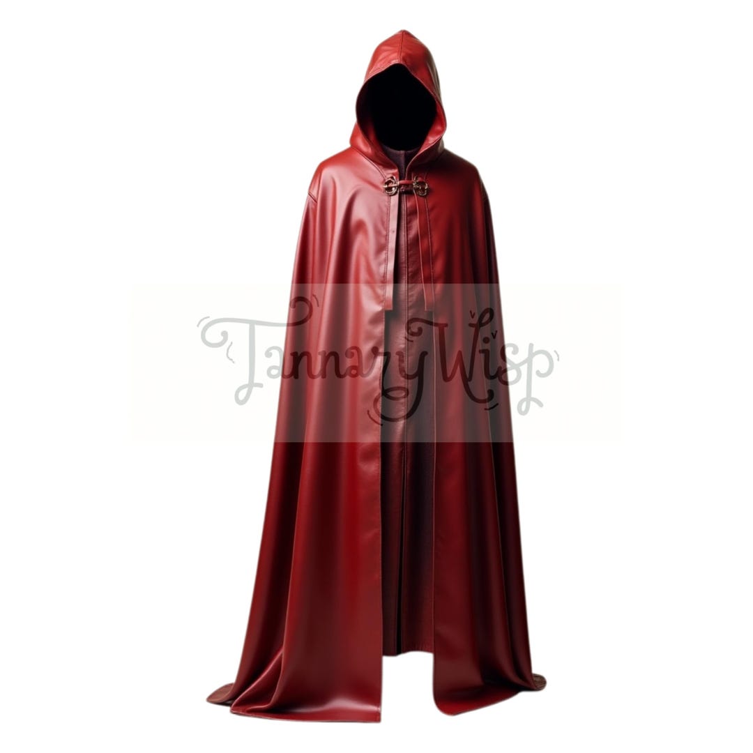 Men’s Deep Red Enigma Cloak- Inferno Rouge Warrior Cloak – Regal Full ...
