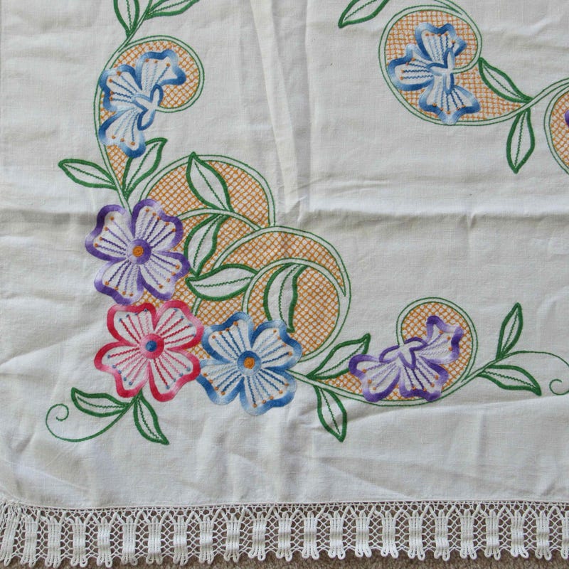 Embroidered Tablecloth - Etsy