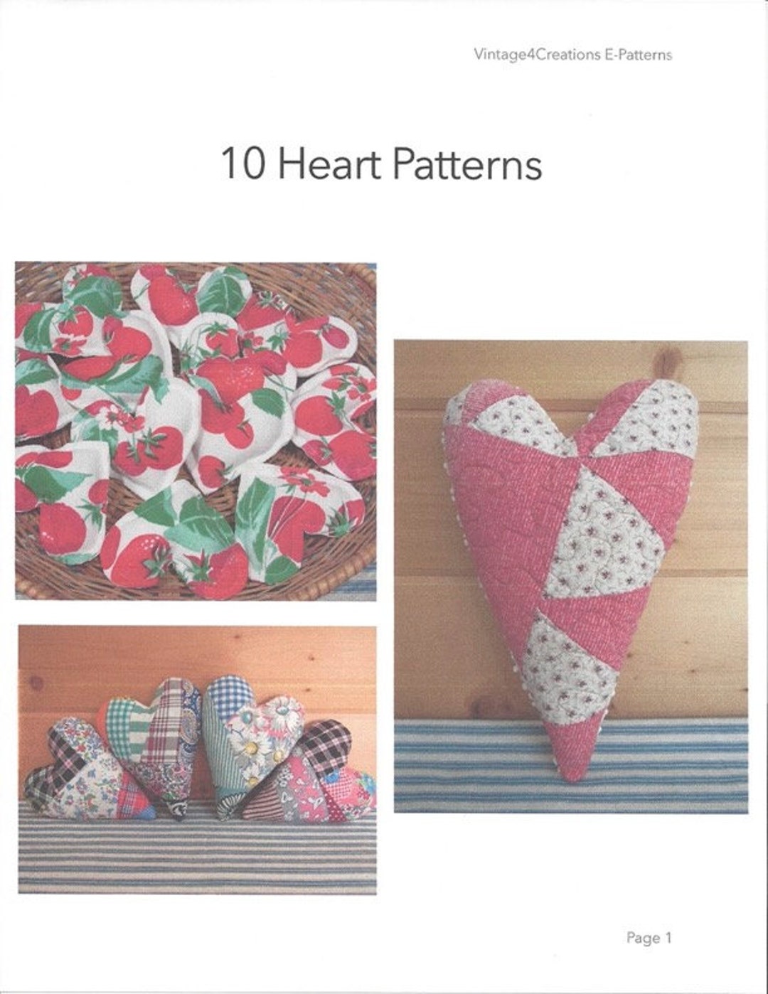 Stuffed Heart Patterns Download, Heart Templates, Various Sizes and ...